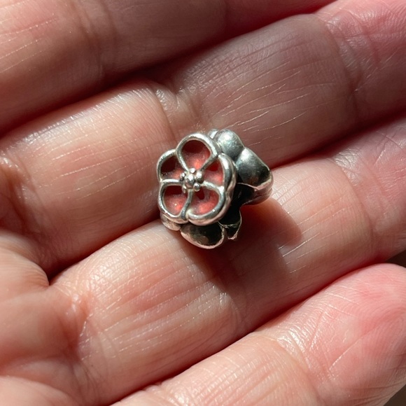Pandora | Jewelry | Pandoras Red Poppy Flower Charm Retired | Poshmark